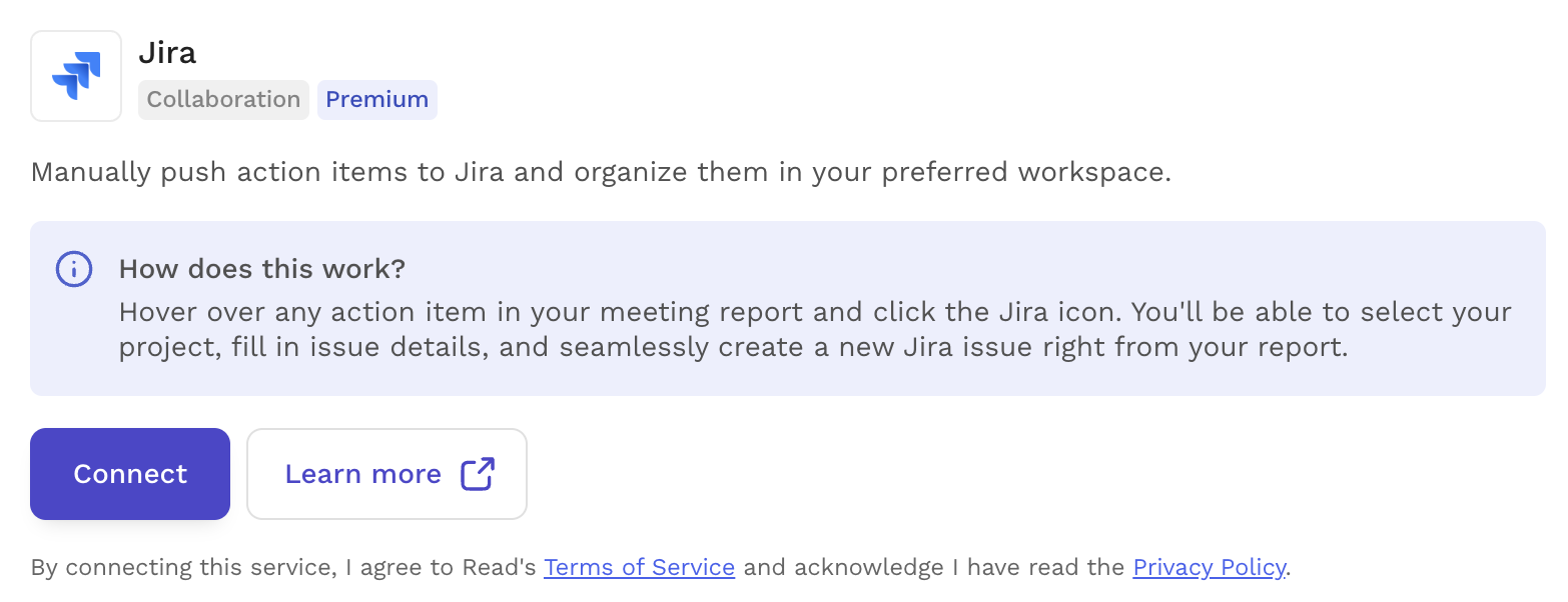 Connecting your Read account to Jira – Read Help Center