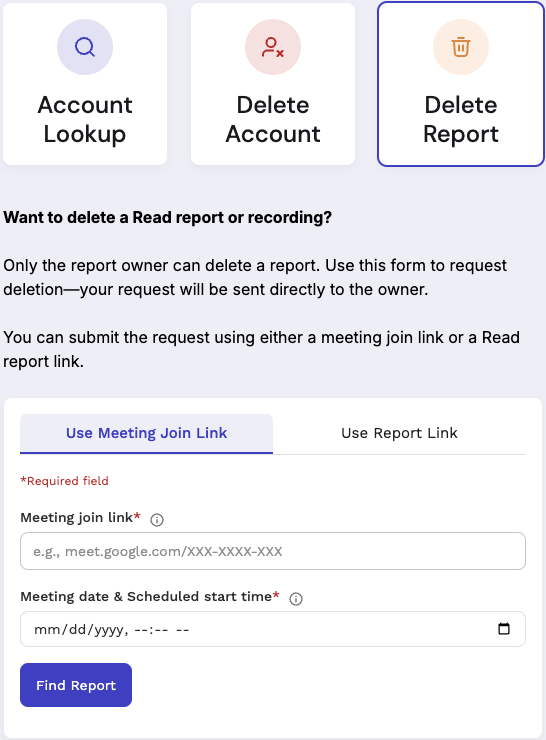 How do I delete a meeting report? – Read Help Center