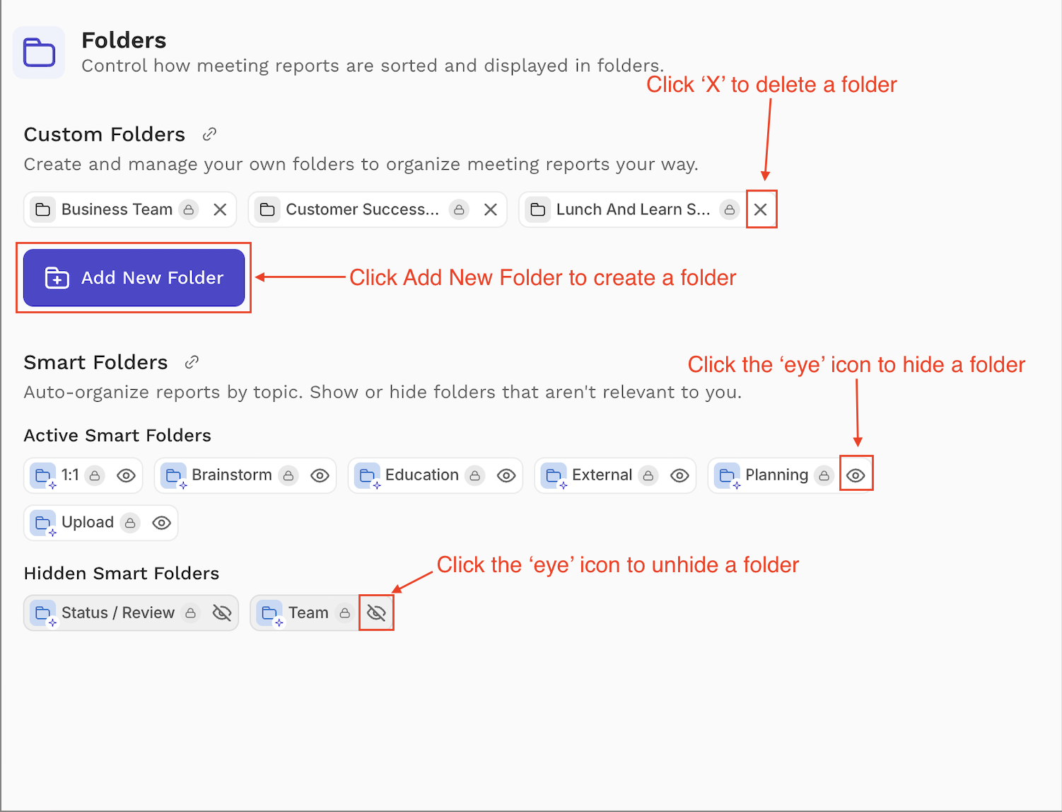 Managing Folder Settings Read Help Center