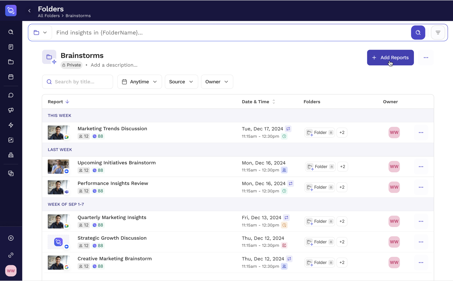 Add or remove reports from folders – Read Help Center
