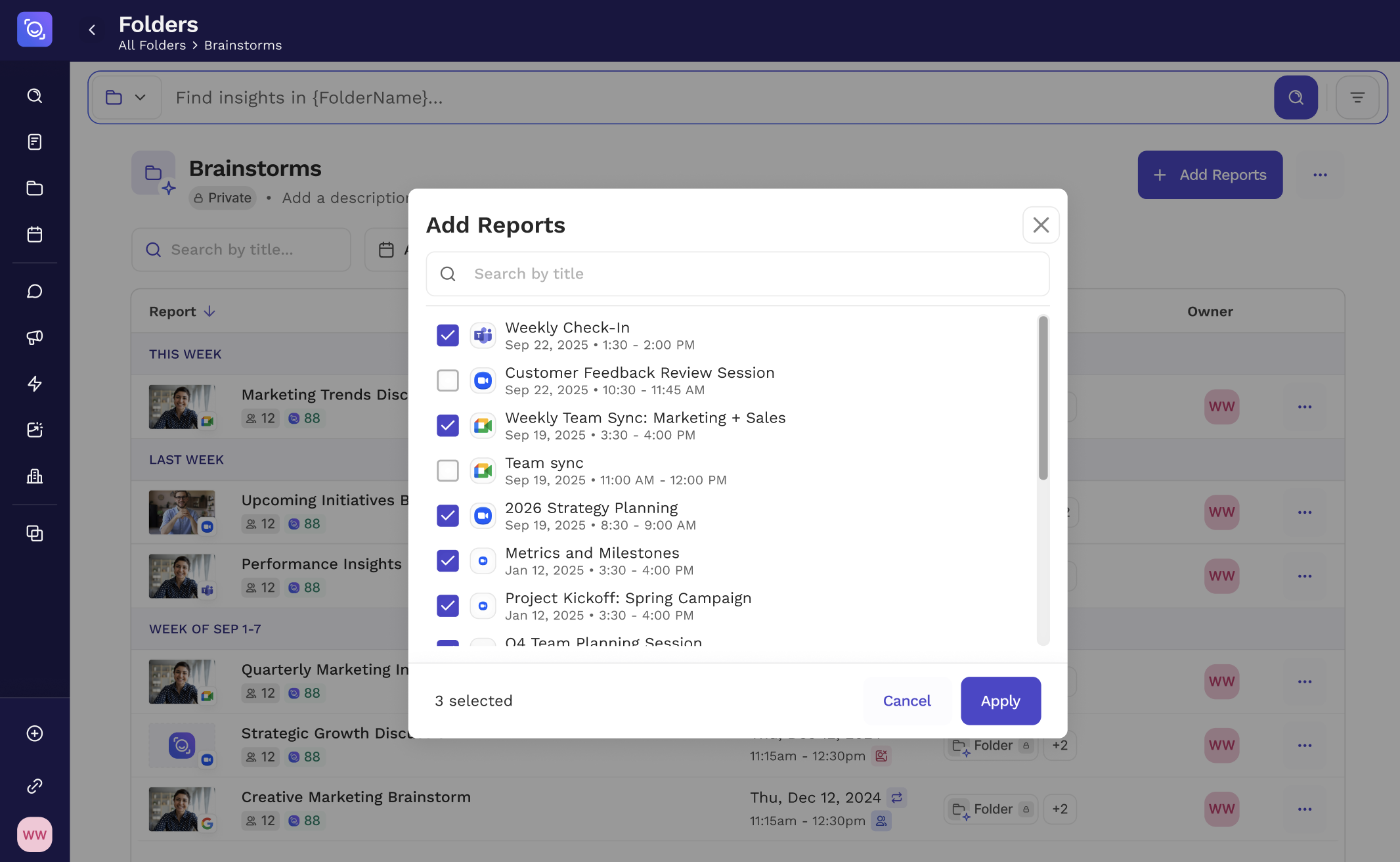 Add or remove reports from folders – Read Help Center