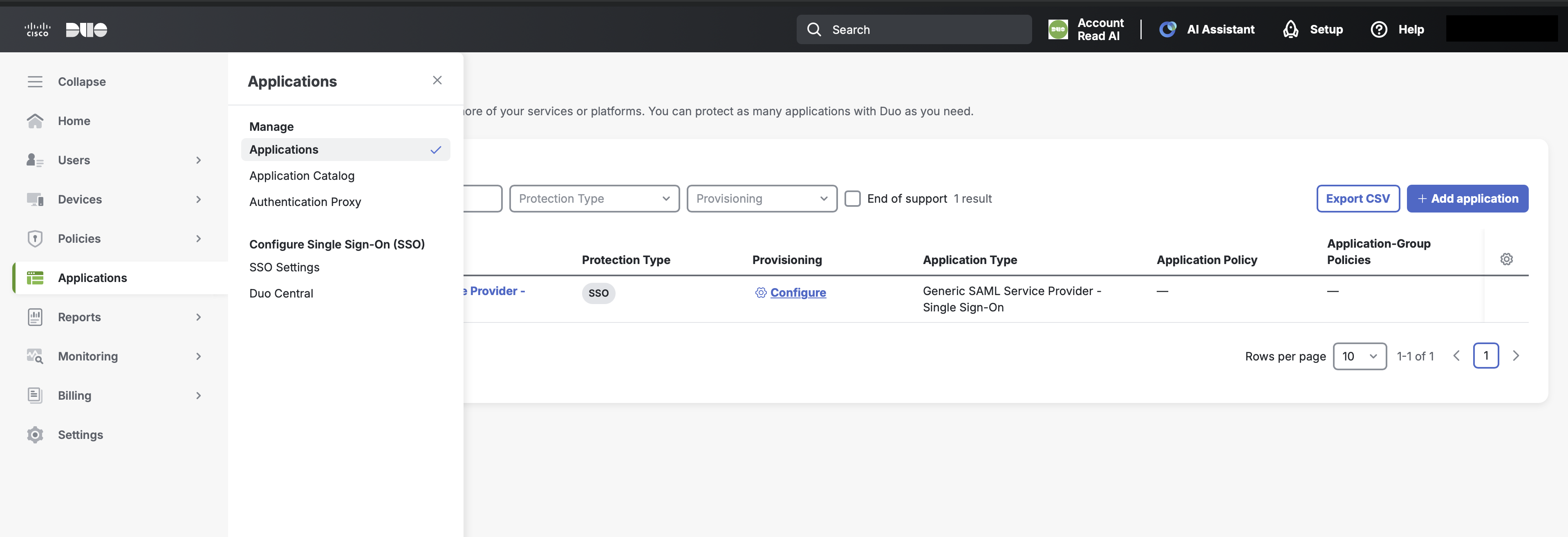 Setting up SAML Authentication with Duo – Read Help Center